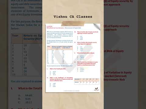 Measurement of Equity Risk | MCQ based on Case Scenarios #cafinal #cafinalsfmrevision #cafinalafm