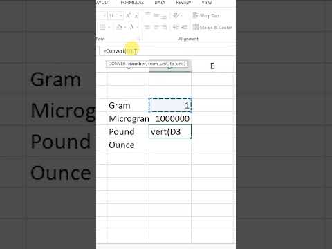 Convert Gram into Pound Microsoft Excel #msexcel #pound #excel #shorts