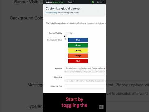 Enabling the Global Banner in #Splunk