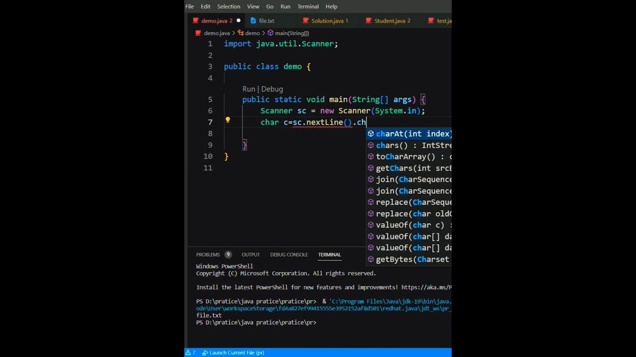 how to take character input in java #java #programming #shortvideo #shorts