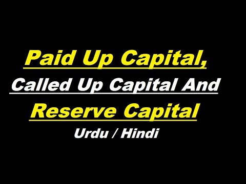 Paid Up Capital , Called Up Capital And Reserve Capital ? Urdu / Hindi
