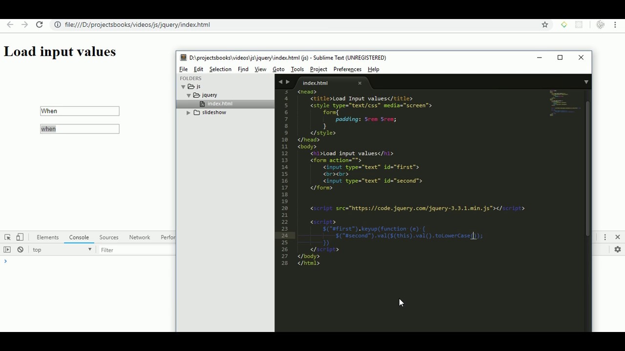 jQuery - keyup function and join method