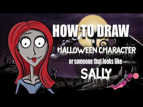 How to Draw Tim Burton's Character Sally in the Easiest Way! - 🎨Tupperberry Art