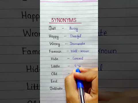 Did you know these synonyms?