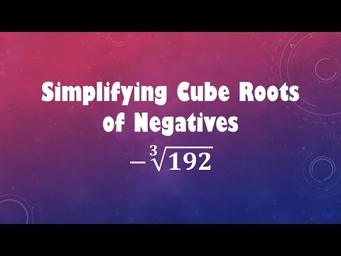 Simplifying Cube Roots of Negatives: - cube root (192)