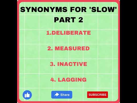 Synonyms for 'Slow' Part 2