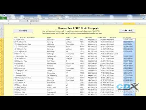 Get Census Tract FIPS Codes in Microsoft Excel