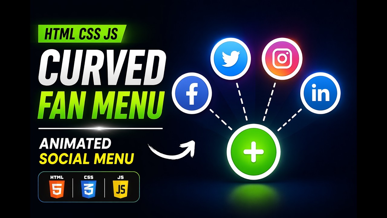 Animated Social Menu using HTML CSS JavaScript