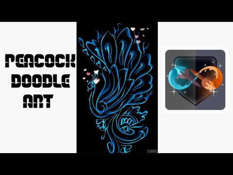 Peacock Doodle Art Drawing |Silk Paint App |Mobile