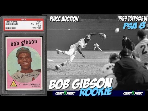 1959 Bob Gibson Topps #514 rookie card for sale; graded PSA 8.