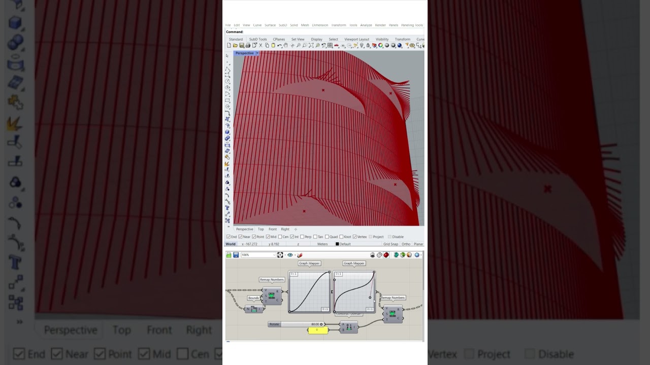 Rhino Grasshopper Tutorial (Parametric Facade) #shorts