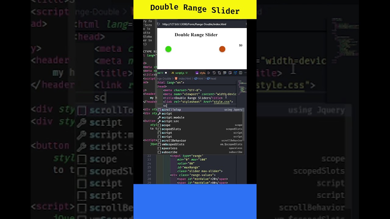 Interactive Double Range Slider ✨ Customize, Control, and Code!
