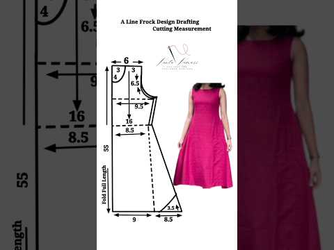 A Line Frock Design Drafting Cutting Measurement #reels #shorts #vlogs #stitching #Drafting #cutting