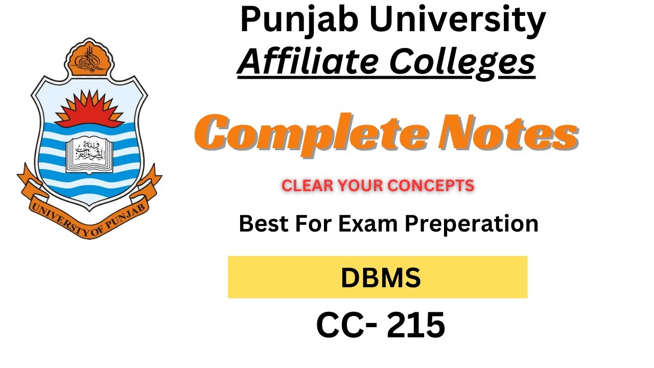 Database Systems Complete Notes for (CC-215) | Important Topics & Exam Preparation