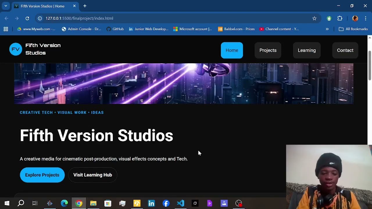 Final Project Website Walkthrough - Fifth Version Studios | HTML JavaScript Modules, JSON, API Fetch
