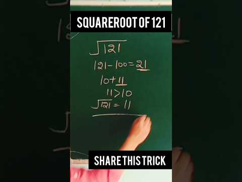 121 का वर्गमूल #वर्गमूल #squareroot #squareroottrick #squareroots #squareroottricks #mathshacks #tet