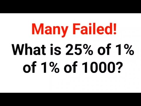 What is 25% of 1% of 1% of 1000? Many failed! Only for smart ones! American Math Olympiad #percent