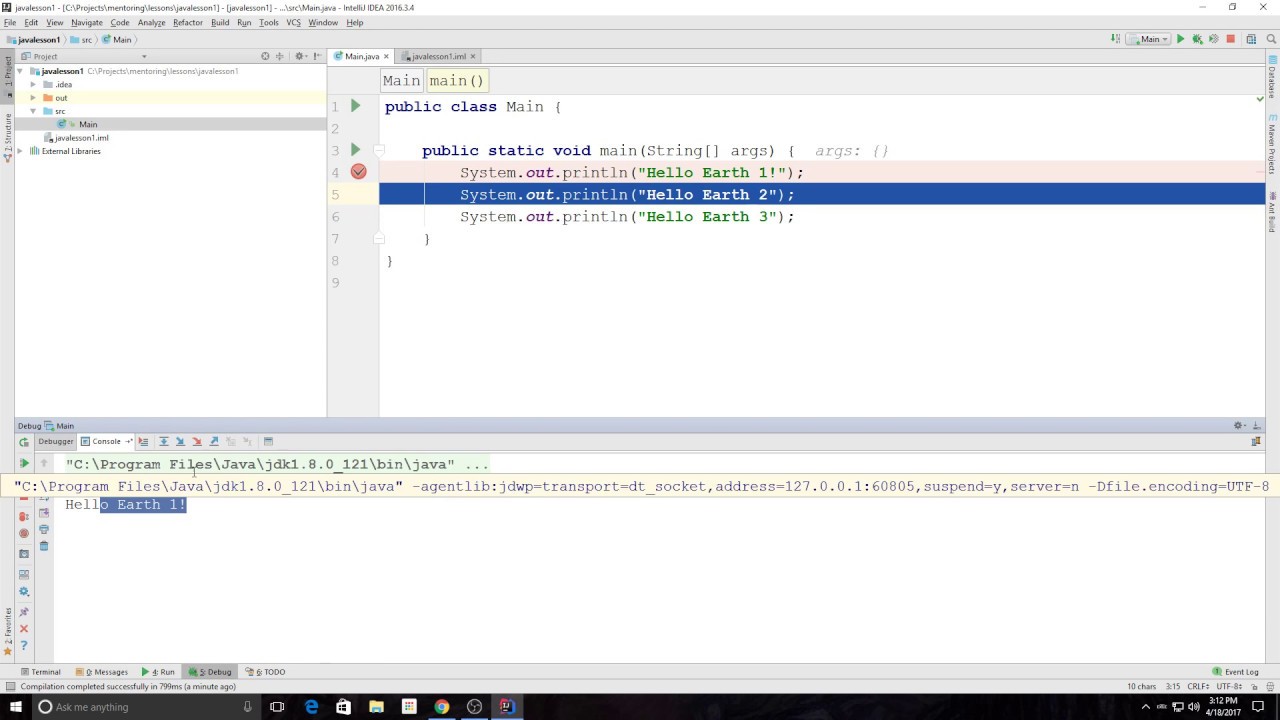 Intro to Java - Debugger, If statement, variables
