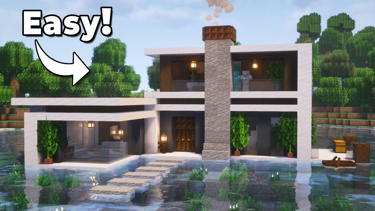 Minecraft: How to Build a LARGE Modern House | Tutorial - Minecraft ...