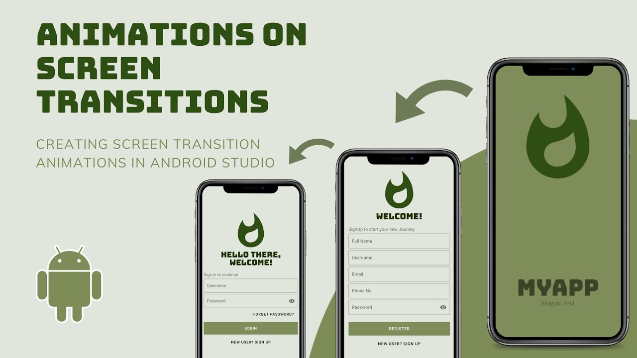 Creating screen transition animations in Android Studio