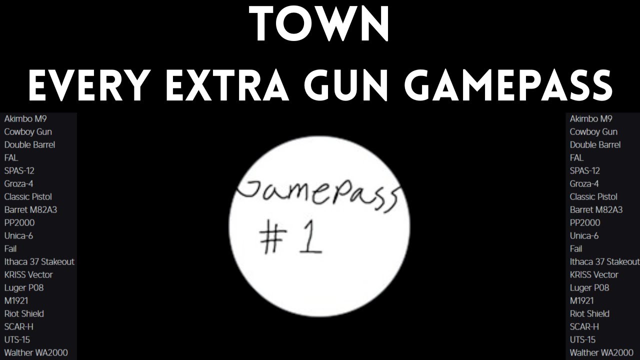 Roblox Town (Every Extra Gun Gamepass)