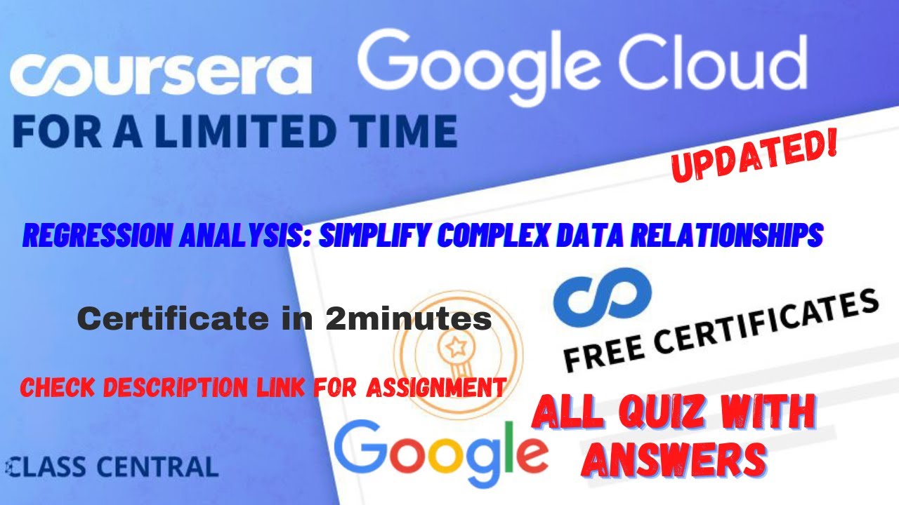 Regression Analysis Simplify Complex Data Relationships, (week1-5) All Quiz Answers.#coursera #learn