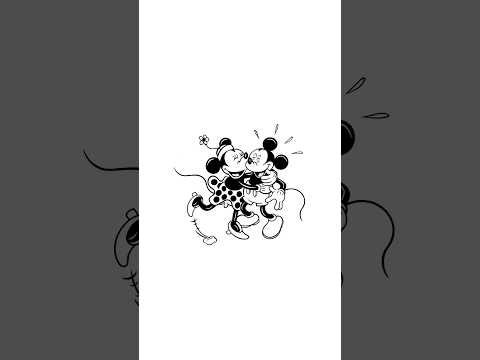 Minnie & Mickey Mouse 1928 Classic Drawing Walt Disney Retro Illustration Comic Strip Art Print