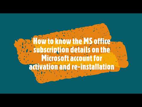 How to know the MS office subscription with Microsoft account