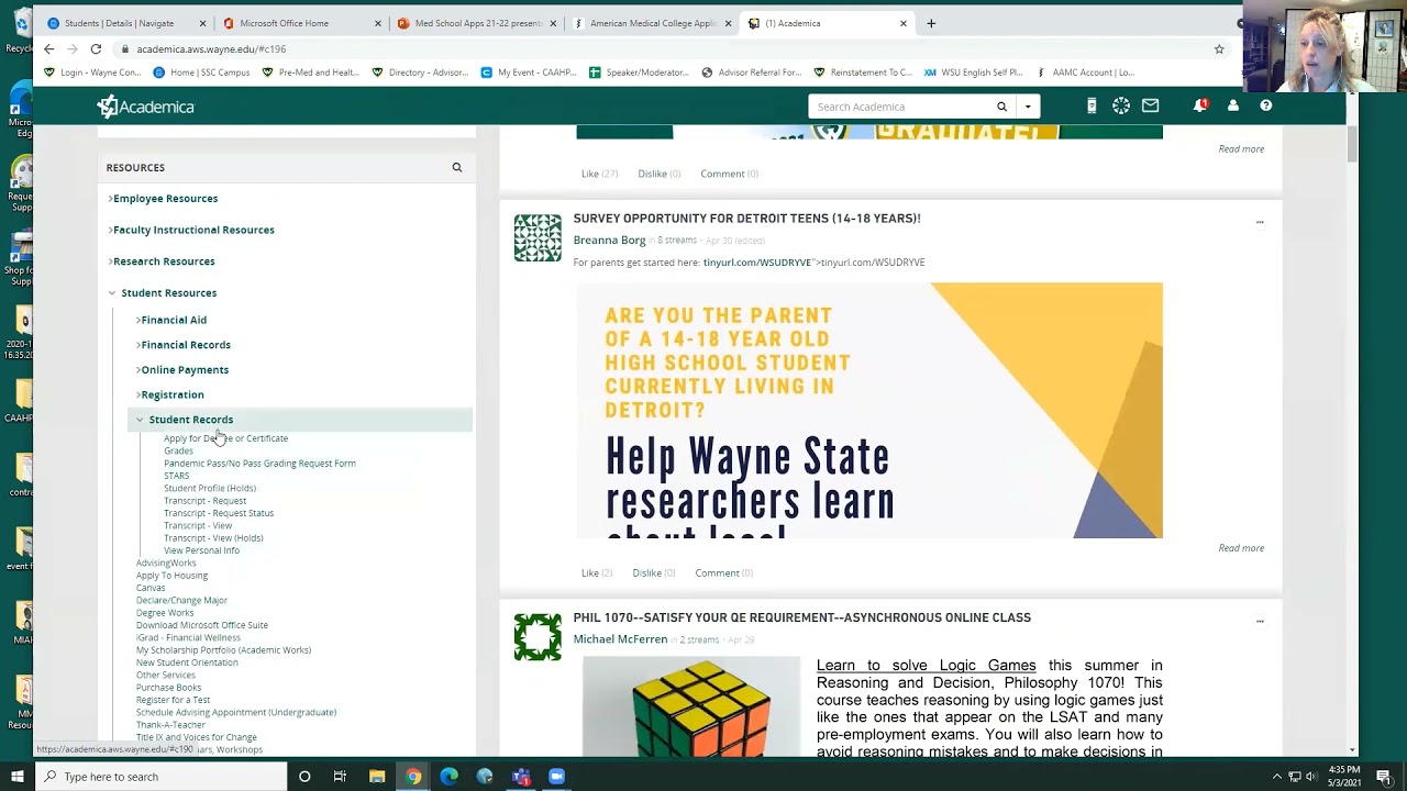 WSU Transcript Request Process for AAMC
