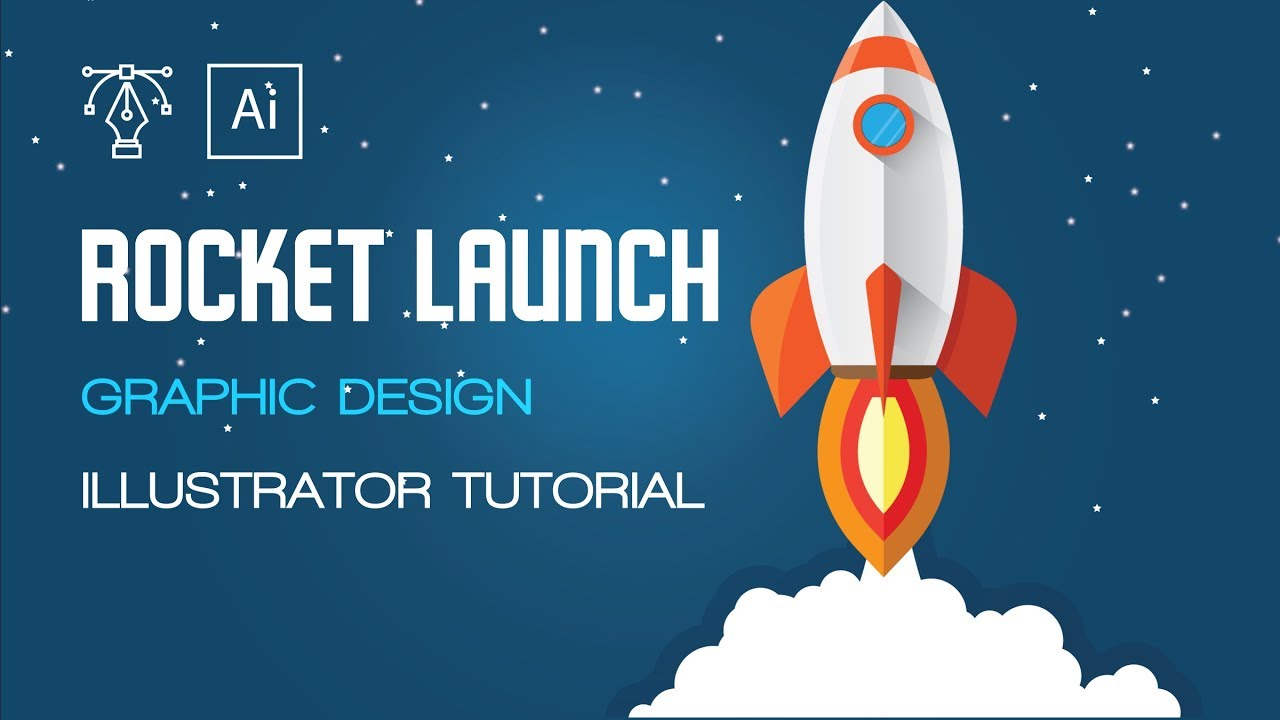 Adobe Illustrator Tutorial | Rocket Flat Desgin (Illustrator Flat Design Tutorial )