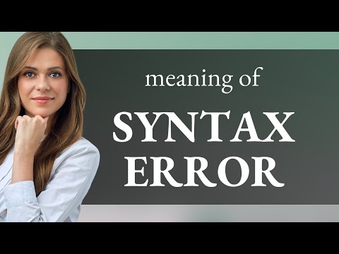 Unraveling the Mystery of Syntax Errors in English