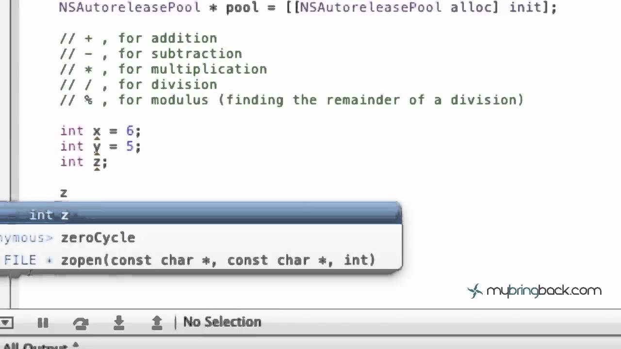 Learn Objective C Tutorial 1 7 Basic Math Operators