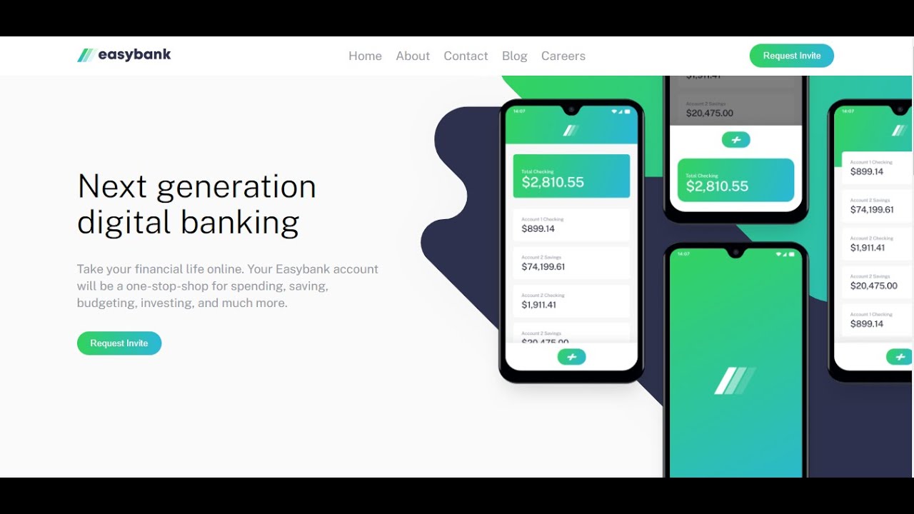 How To Create a EasyBank Website Using HTML CSS and JavaScript  #Javascript