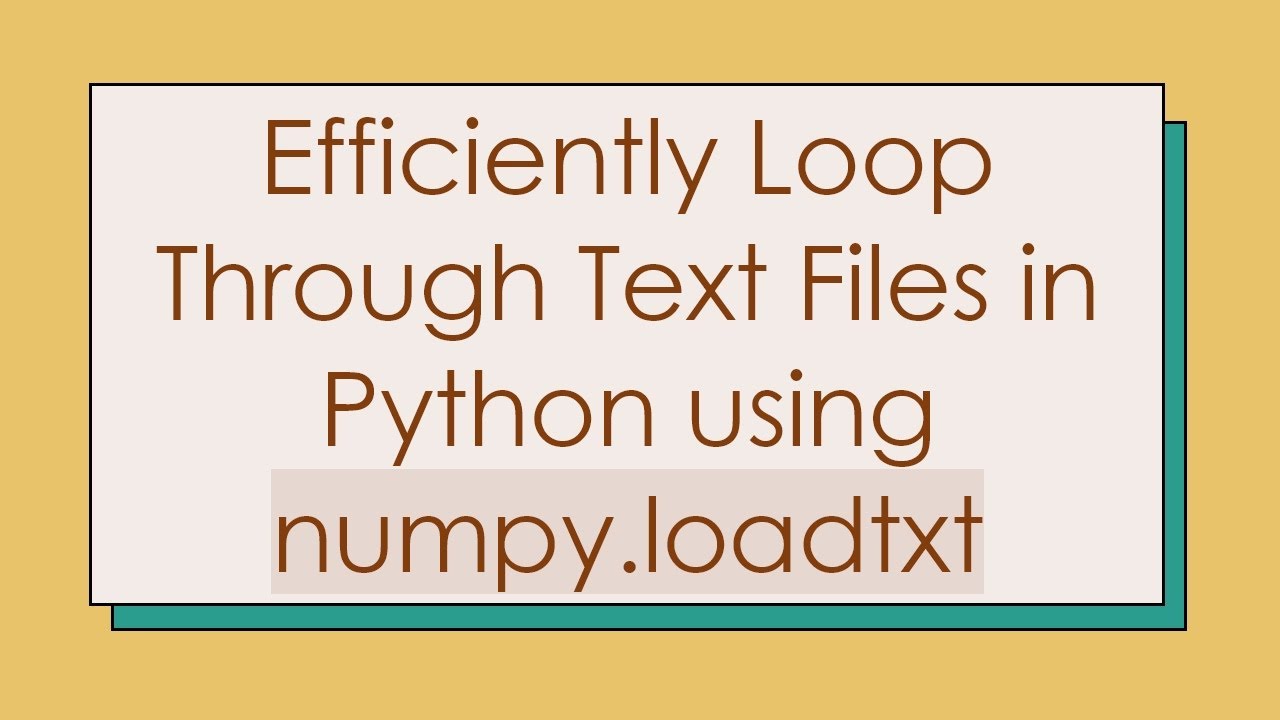 Efficiently Loop Through Text Files in Python using numpy.loadtxt
