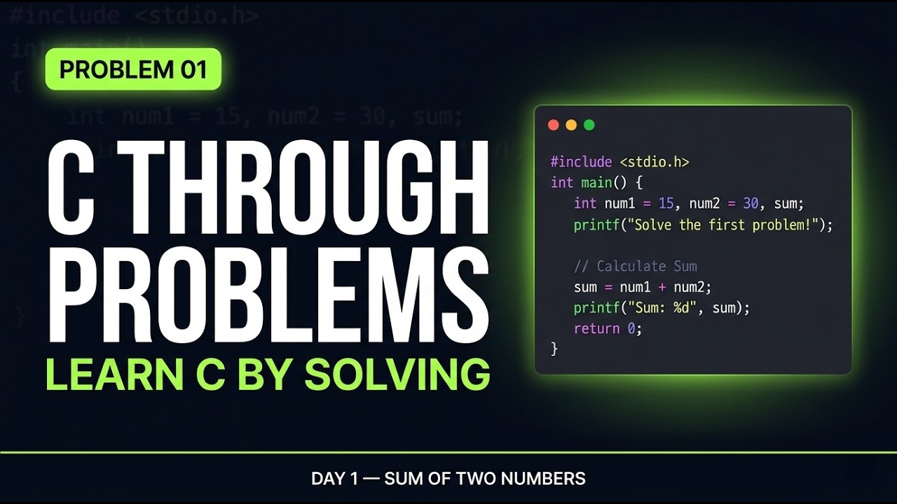 C Through Problems — Day 1 | Sum of Two Numbers