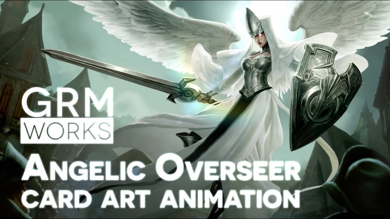 Magic The Gathering card art animation - Angelic Overseer