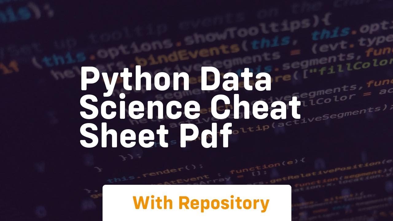 python data science cheat sheet pdf
