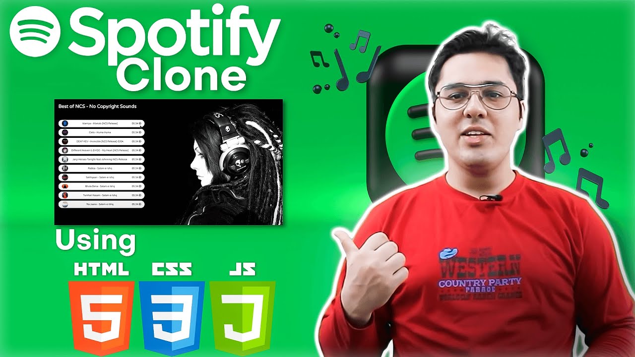 Creating a Spotify Clone Using HTML, CSS & JavaScript Only | JavaScript Music Player🔥🔥