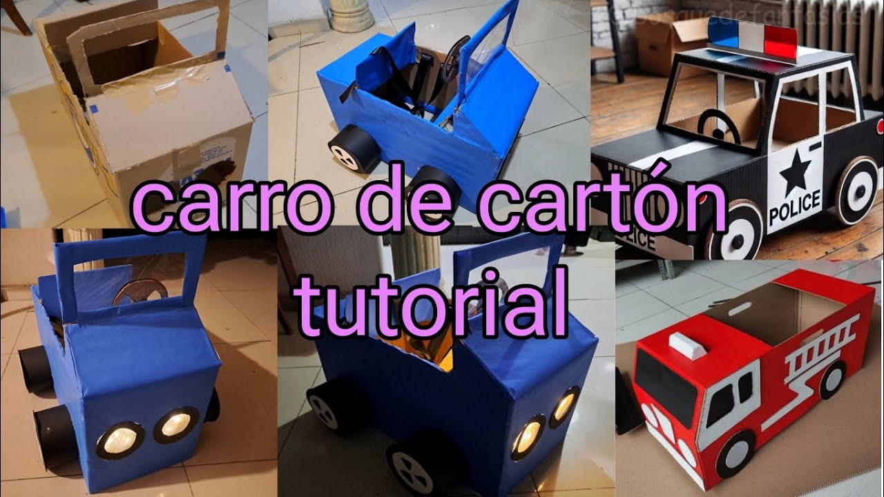 Como hacer un carro con una caja de cartón TUTORIAL /autocinema/cardboard cart