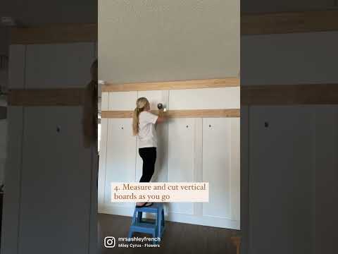 5 Tips for Installing Board and Batten - see the full length video on my page! #accentwall #diy