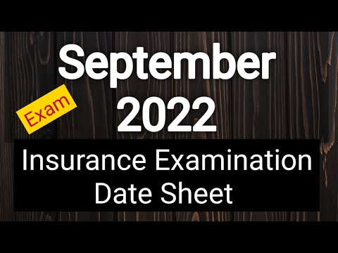 September 2022 Examination Date Sheet / Insurance examination Schedule 2022 III Insurance institute