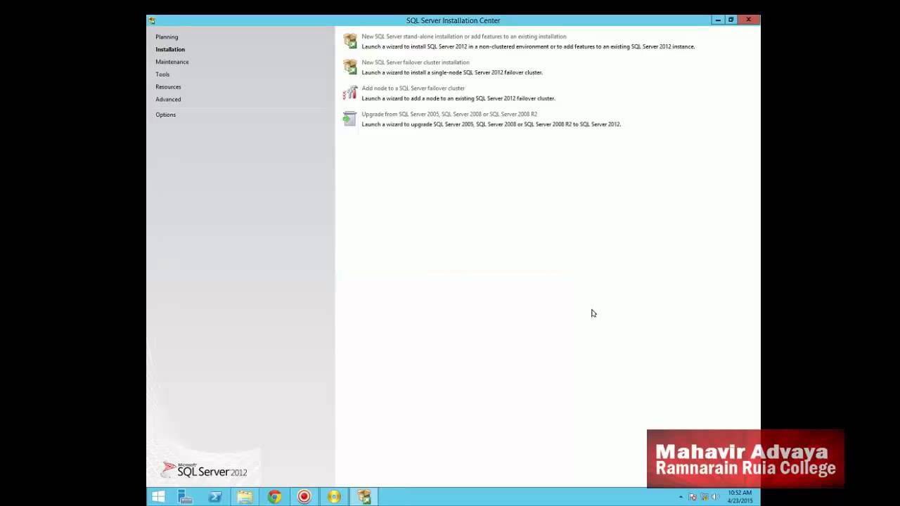 SQL 2012 Server Installation Failed