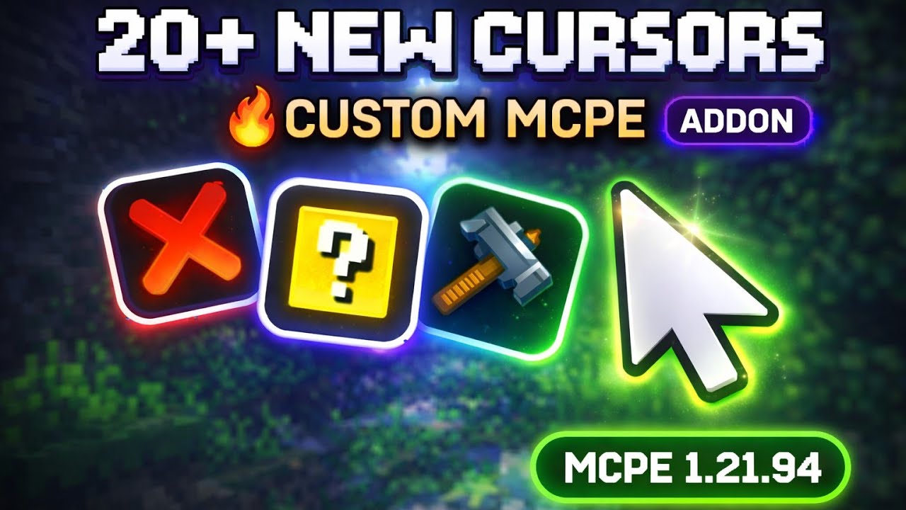 Cursor Mod For MCPE 1.21+ | Custom Cursors Without Mouse 