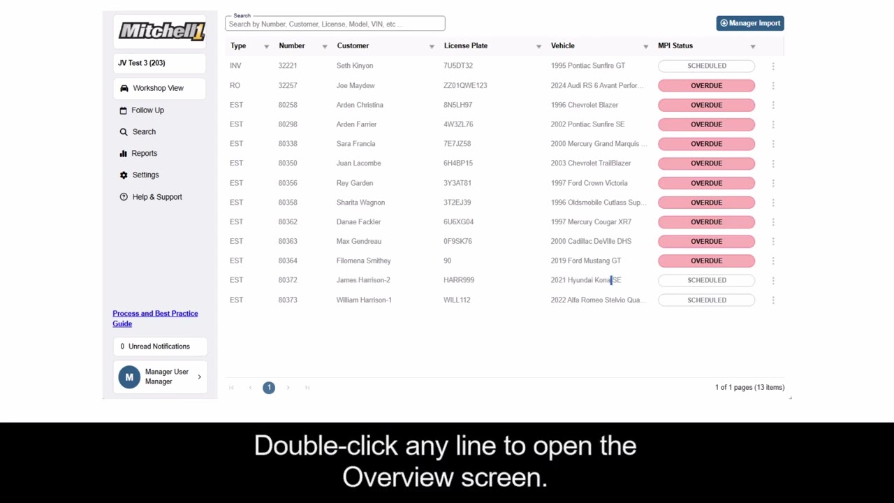 OneFlow Inspections - Overview Screen