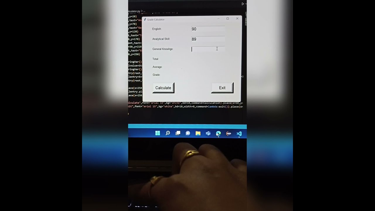 Grade Calculator using Tkinter|Python#code#python#programming#grading#marking#pass#fail