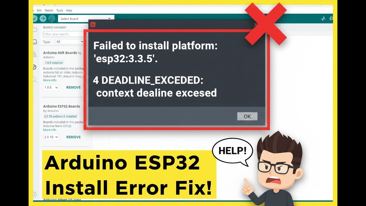 How to Fix ESP32 Install Error: Failed to install platform: 'esp32:3.3.5' in Arduino IDE