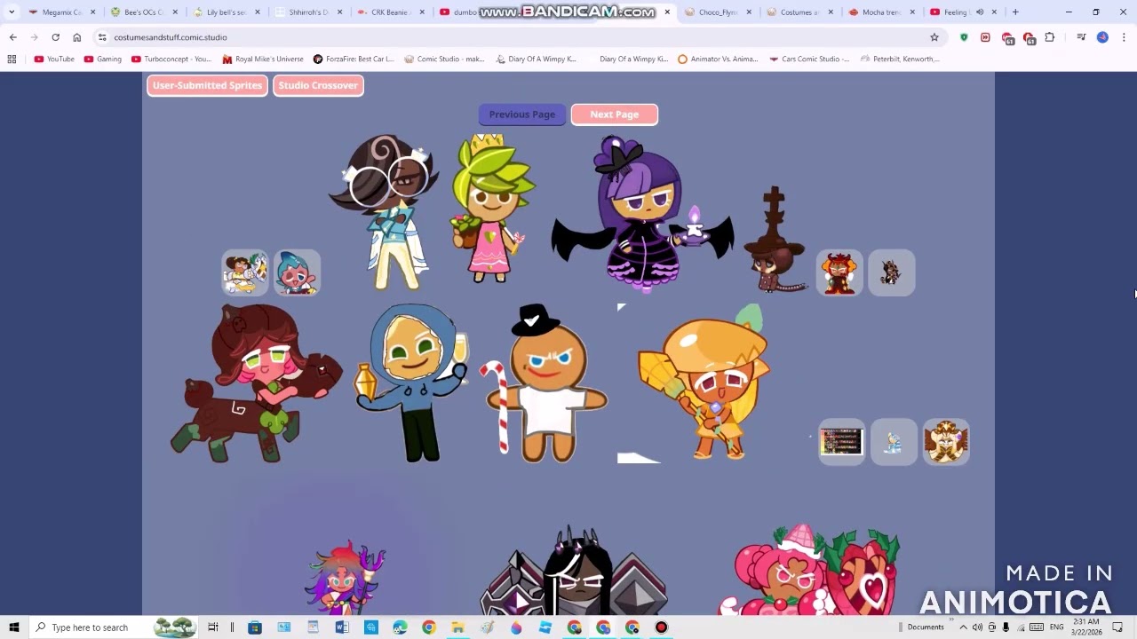 Cookie Run Costumes and Stuff Comic Studio but I filled with Minecraft Players and Mobs