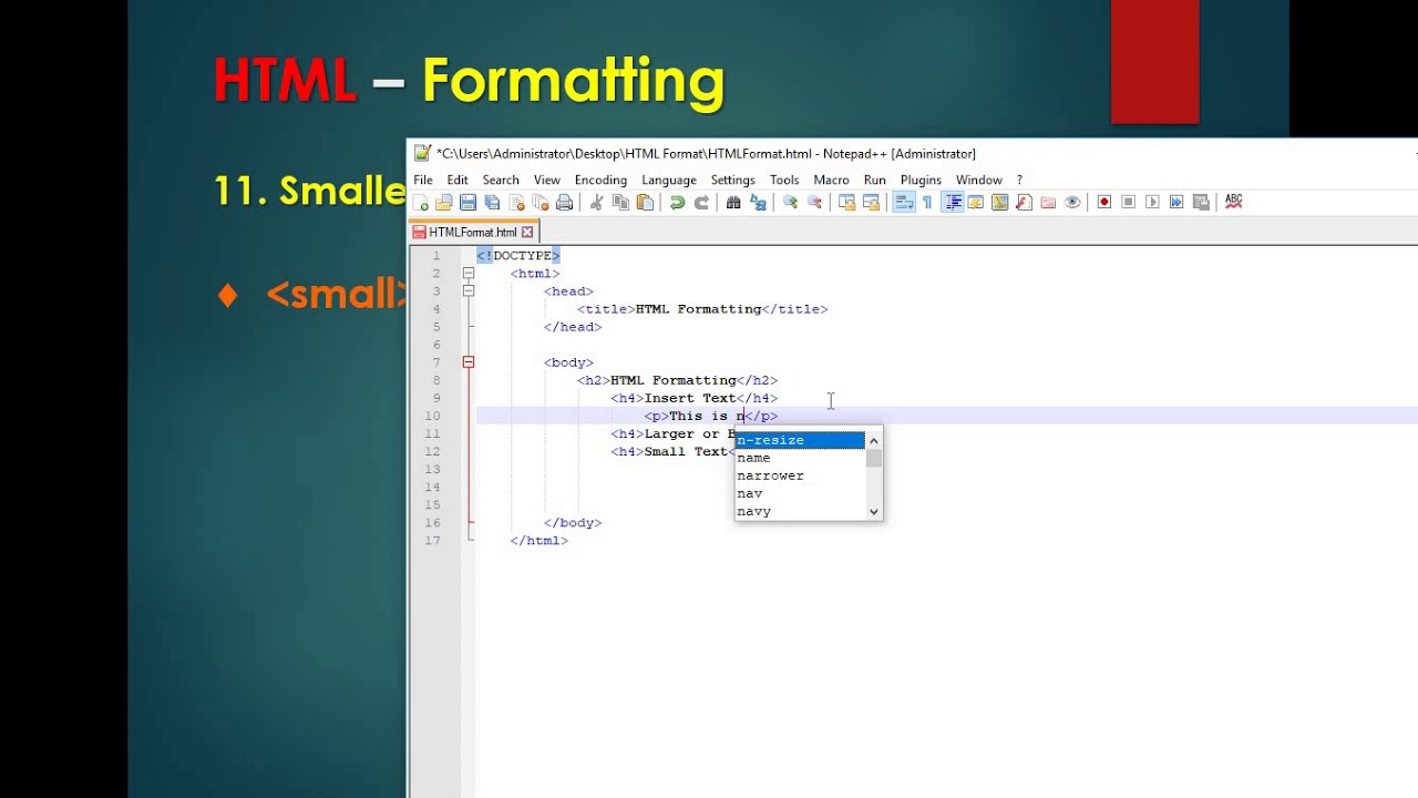 HTML Tutorial for Beginners   08   HTML Formatting
