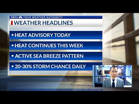 Summer heat with a slight chance of thunderstorms Monday