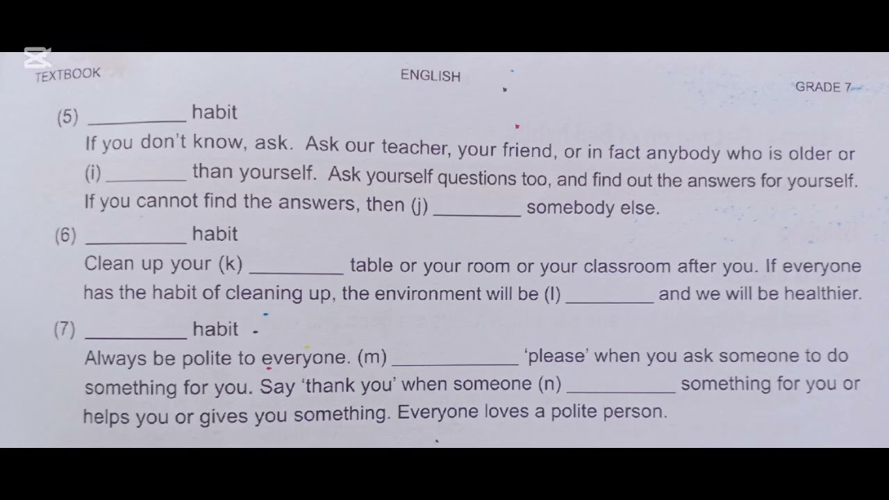 Grade 7 Unit 2 Lesson 1 Exercise 2 Listening and Speaking